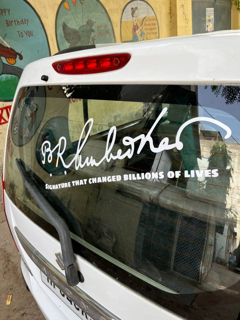 Dr Babasaheb Ambedkar Signature Car sticker – Tathagat LIVE